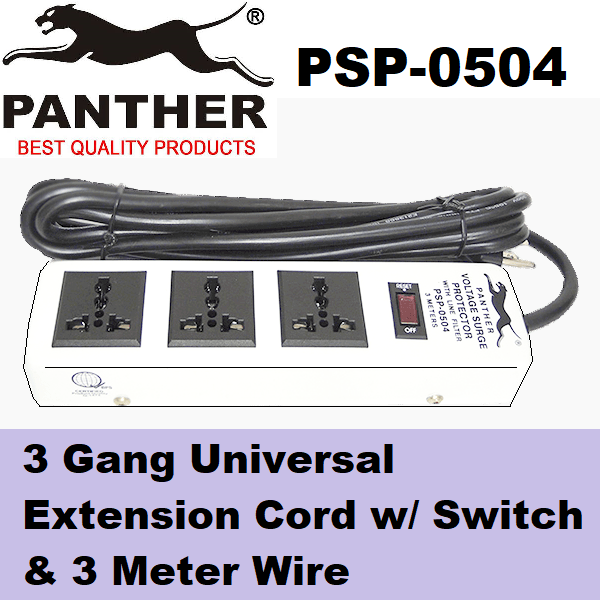 Panther Extension Cord Voltage Surge Protector PSP-0504 PSP 0504 ...
