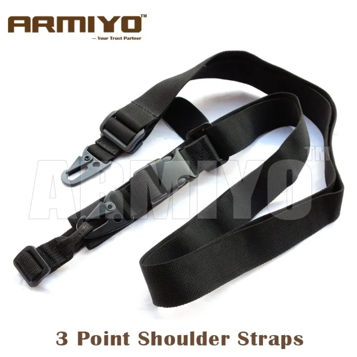 s1QArmiyo Tactical 3 Point Gun Shoulder Straps Rifle Belt Bungee AK m16 ...