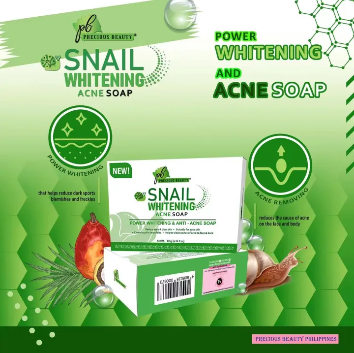 Precious Beauty Snail Power Whitening Acne Soap 135g | Lazada PH