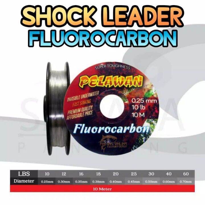 Leader 10lbs 20lbs 30lbs 40lbs 60lbs 100% Fluorocarbon Senar Leader ...