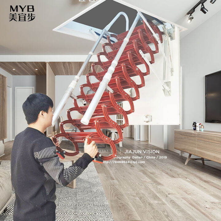 Contraction saving of indoor attic integral telescopic staircase manual ...