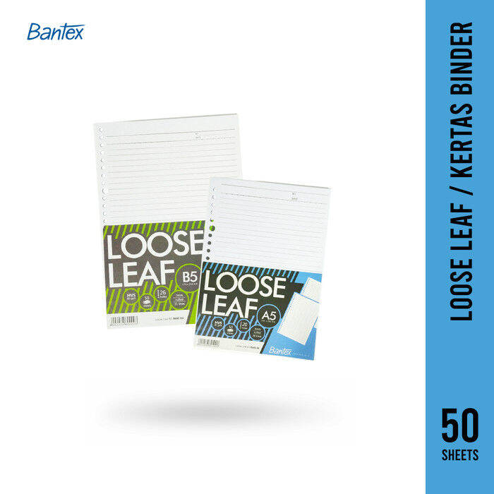 BANTEX LOOSE LEAF 50 SHEET 80 GSM/ KERTAS BINDER 50 LEMBAR | Lazada ...