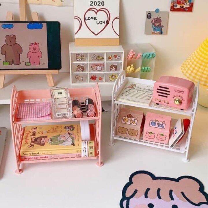 Desktop Organizer Korean Ins Desk Folding Shelf Simple Creative Debris ...