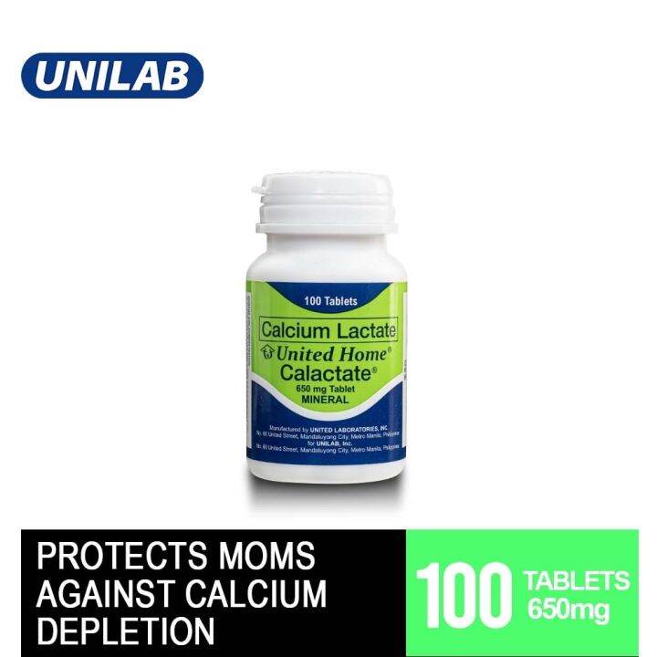 United Home Calactate 650Mg 100 Tablets (Calcium Supplements for ...