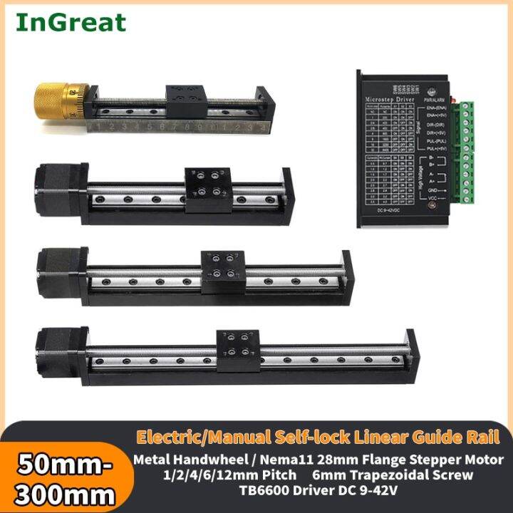 CNC Linear Guide Rail Manual Sliding Table Motor Kit Rail Motion Mini T ...