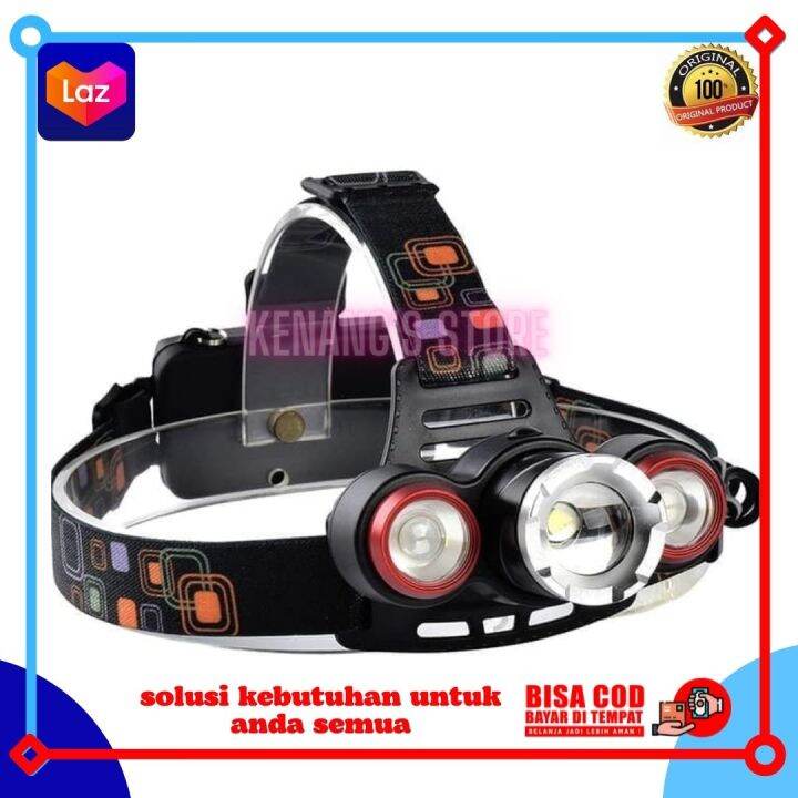 SENTER KEPALA SEPER TERANG /Headlamp model terbaru dimana 2 mata kecil ...