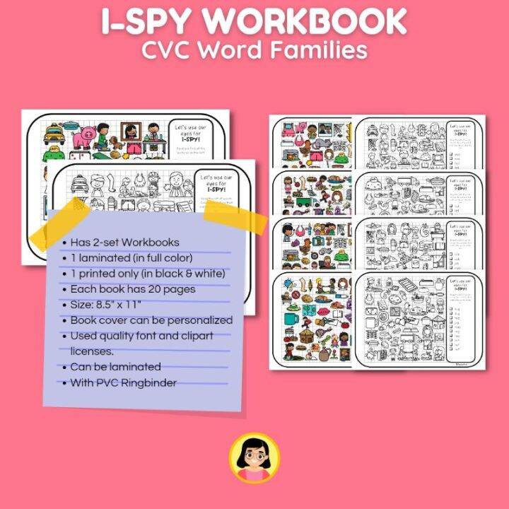 I-Spy Workbook - CVC Word Families (2 set - Laminated and Printed ...