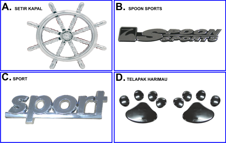 EMBLEM CAR LOGO SETIR KAPAL / SPOON SPORTS / SPORT / TELAPAK HARIMAU ...
