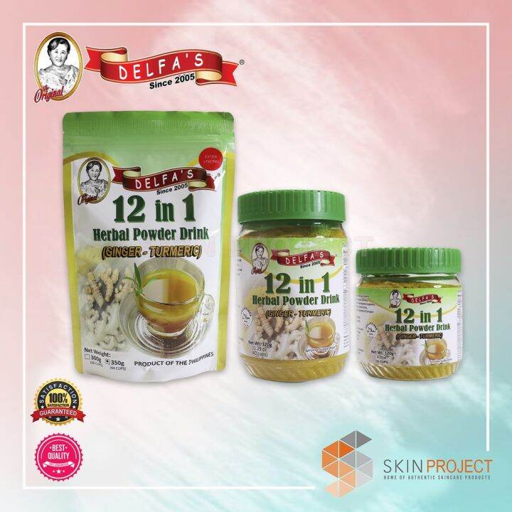 Delfa's 12 in 1 Herbal Powder Instant Turmeric Tea (120g, 320g, 350g) | Lazada PH