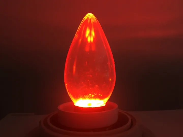 LED Candle Bulb 10PCS E12 Transparent Cover Red Light Small Screw Base ...