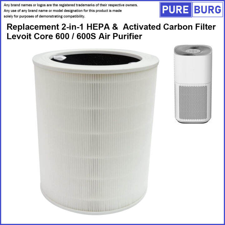 Fits Levoit Core 600 / 600S Air Purifier Replacement 2-in-1 HEPA ...
