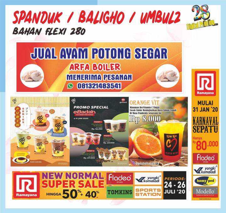 Spanduk TEBAL 280 GRAM, FREE DESIGN CETAK SPANDUK BANNER BACKDROP TOKO ...