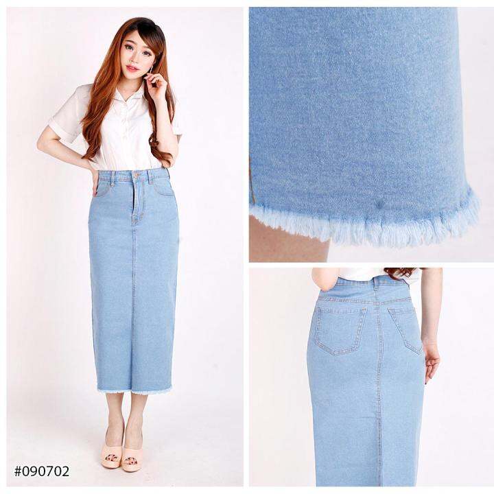 BISA COD (JENNI AND CO) ROK PANJANG JEANS LEPIS WANITA CEWEK SKINNY 7/9 ...