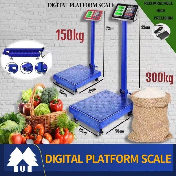【Fast Delivery】 150KG / 300KG Weighting Rechargeable High Accuracy Digital Platform Scale ...