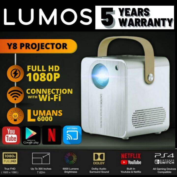 Projector Y8 2023 New Model Built-in App Android Pro Smart Projector ...