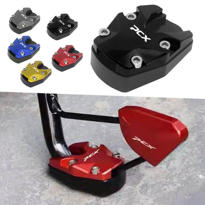 Motorcycle CNC Side Foot Stand Enlarge Kickstand Extension Center Pad ...