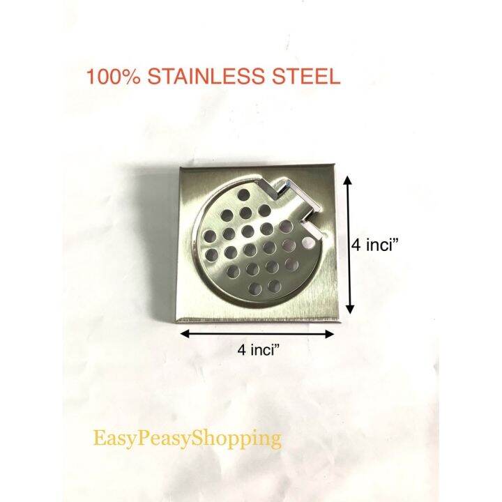 Stainless Steel Floor Trap Grating 4 x 4/Penapis Air Lantai Tandas4 x 4 ...