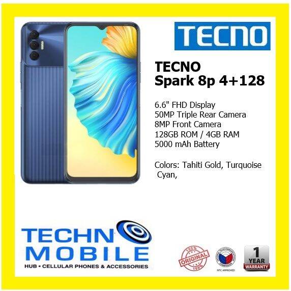 Tecno Spark 8p 4GB RAM + 128GB ROM 1year warranty | Lazada PH