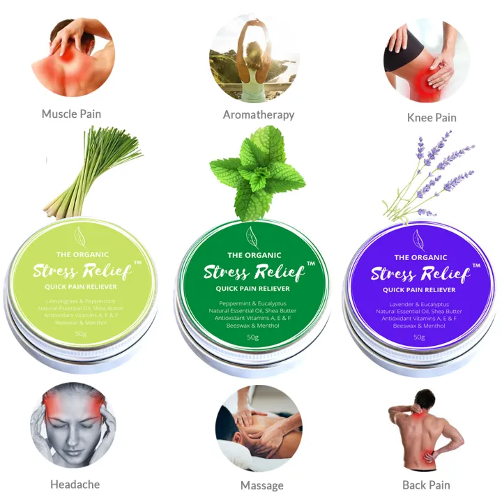 Quick Pain Reliever Stress Relief Rub 50g Best for Headache, Muscle ...
