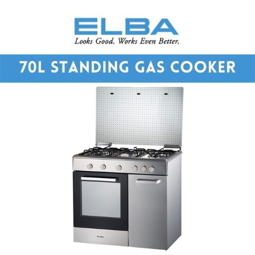 ELBA 70L STANDING GAS COOKER 4 BURNER (ELECTRIC OVEN) EGC-C9784E(SS ...