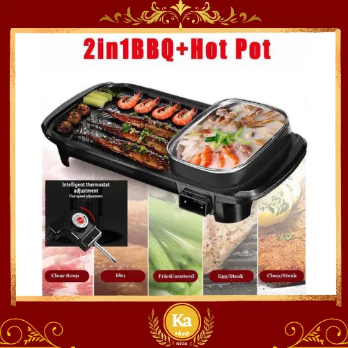 KOREAN 2-IN-1 SAMGYUP ELECTRIC GRILLER WITH HOTPOT | 2 in 1 Electric ...