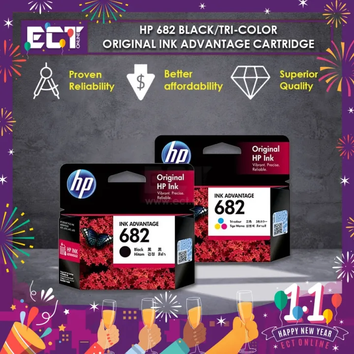 HP 682 Black / Tri-color Original Ink Advantage Cartridge | Lazada