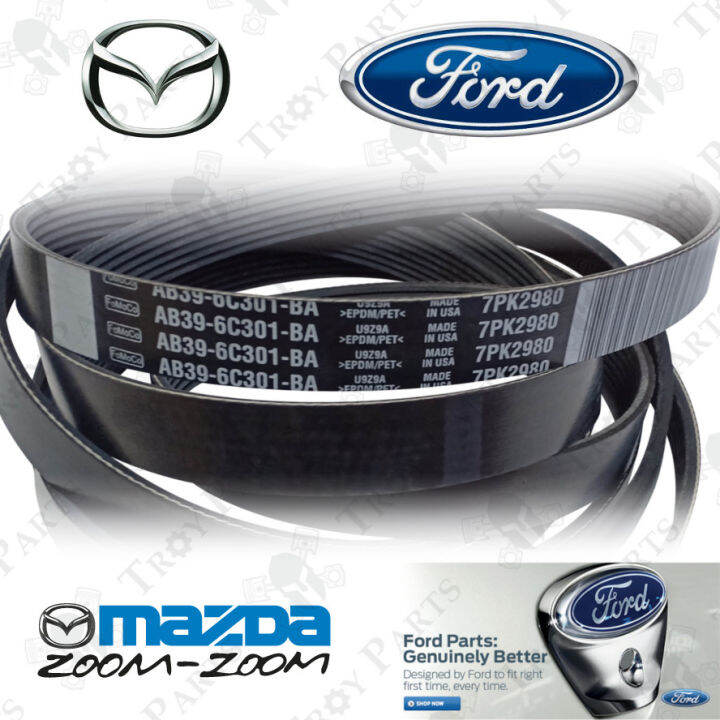 Original Ford Mazda Fan Belt AB39-6C301-BA for Ford Ranger T6 3.2 2011 ...