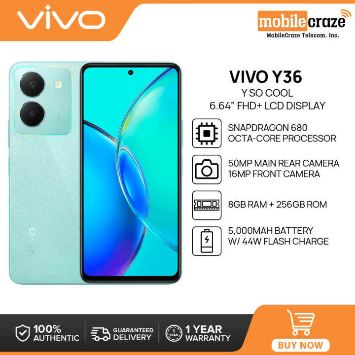 Vivo Y36 Smartphone | 8GB+256GB | Snapdragon 680 | 6.64” FHD+ LCD ...