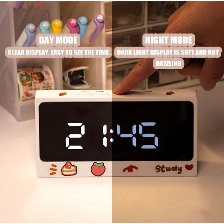 24h Delivery W&G Ins Digital Clock Desk Clock Alarm Clock Cute Mirror ...