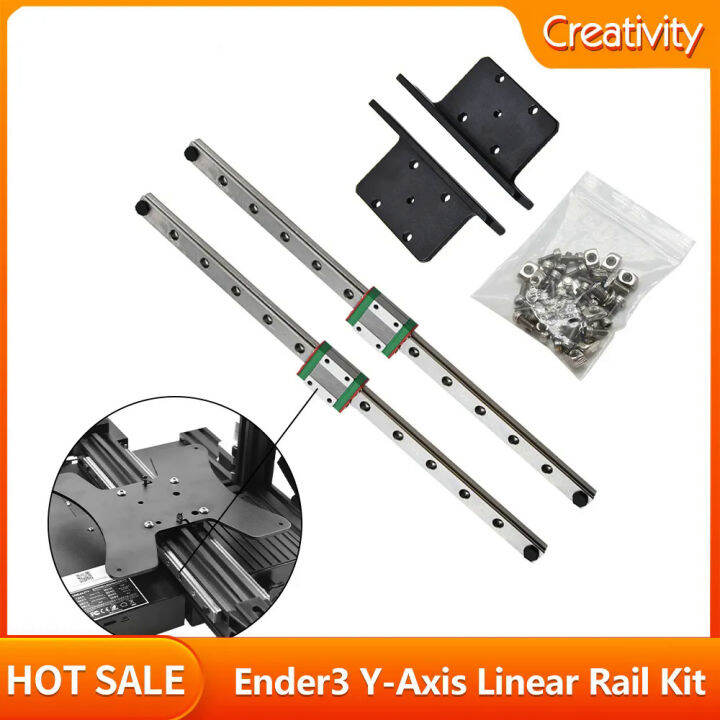 Ender3 Y Axis Linear Rail Guide Upgrade Kit MGN12H Stainless Steel Guideway Slider Improve Speed ...