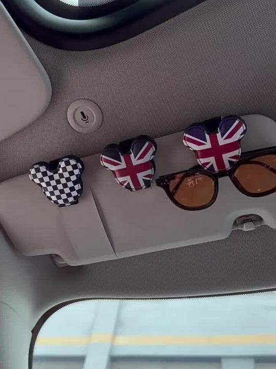 รถแว่นตาคลิป Sun Visor แว่นตากันแดดสำหรับ Mini Cooper S JCW R56 R60 R61 ...