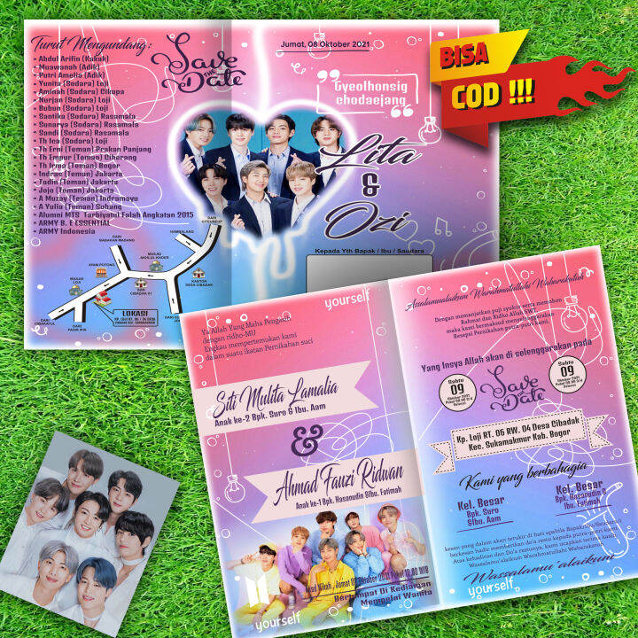 (isi 50pcs/lembar) Undangan Pernikahan BTS | Lazada Indonesia