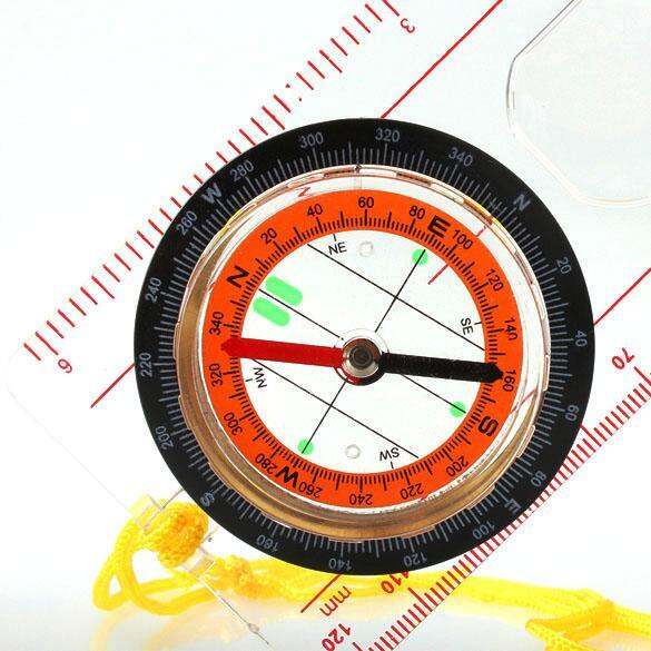 Hiking Protractor Camping Compass Ruler Magnifier Baseplate Map Compass ...