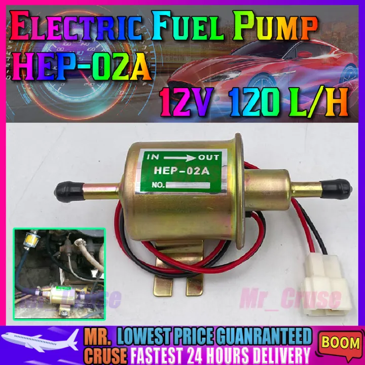 🇵🇭 12V Electric Fuel Pump HEP-02A Low Pressure Diesel Petrol Gasoline Bolt Fixing Wire For Car ...
