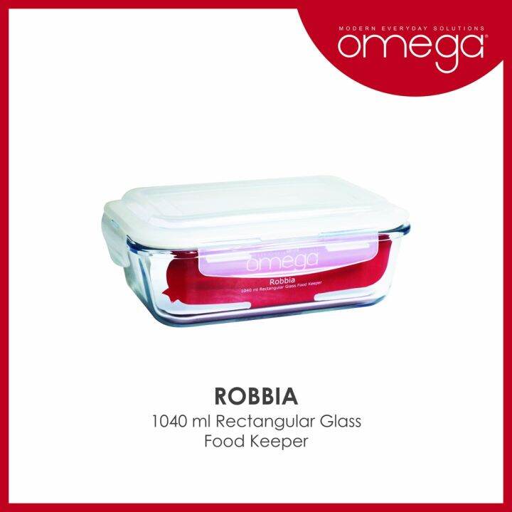 Ships immediately Omega Houseware Robbia Rectangular Glass Food Keeper ...