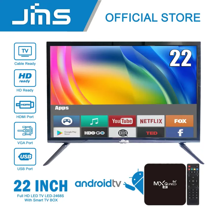 JMS 22 Inch Full HD LED TV + TV Box LED-2468S | Lazada PH