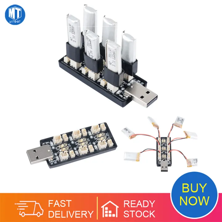 6CH USB to 3.7V~3.8V 1S LiHv Lipo Batterys Charging Adapter Board 5V 2A ...