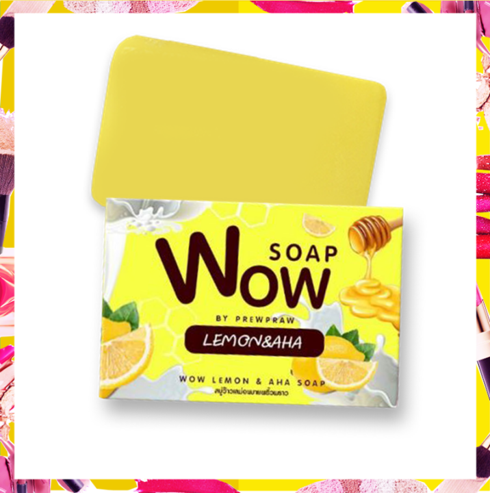 สบู่ wow สบู่ว๊าวเลม่อนพริ้วพราว PREWPRAW WOW LEMON&AHA SOAP เปิดผิว ...