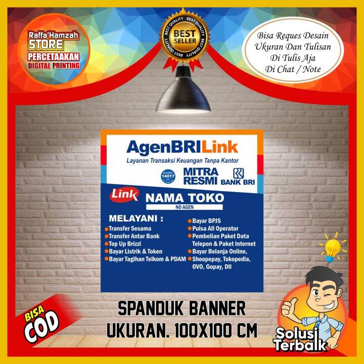 Spanduk, Banner Agen BRI Link Ukuran 100x100 Cm | Lazada Indonesia