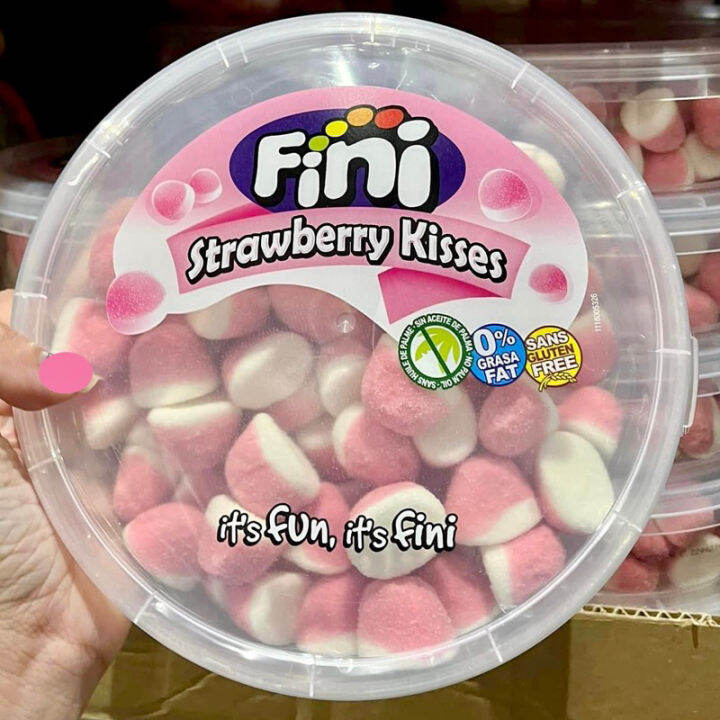 ♖Fini Strawberry Kisses 500g, Gummy Jellies, Pink Strawberry Gummies ...