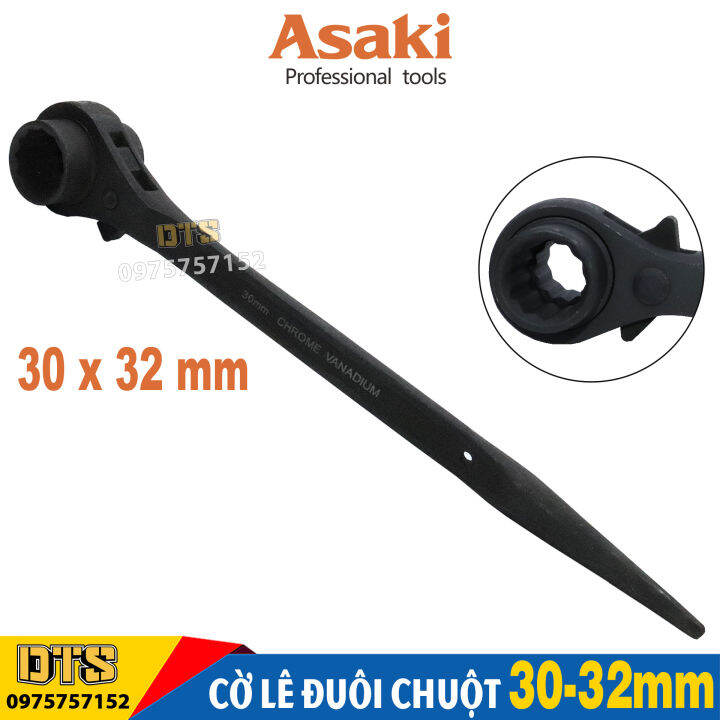 Cờ lê đuôi chuột cao cấp 30-32 mm Asaki AK-6460, cờ lê giàn giáo 2 đầu ...