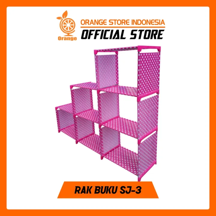 ORANGE Rak Buku 3 Sisi 3 susun Portable Serbaguna | Lazada Indonesia