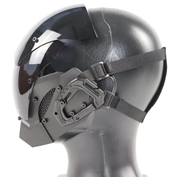 Punk Gothic Cyber Helmet Mask สำหรับอุปกรณ์เสริมเครื่องแต่งกายคอสเพลย์ ...