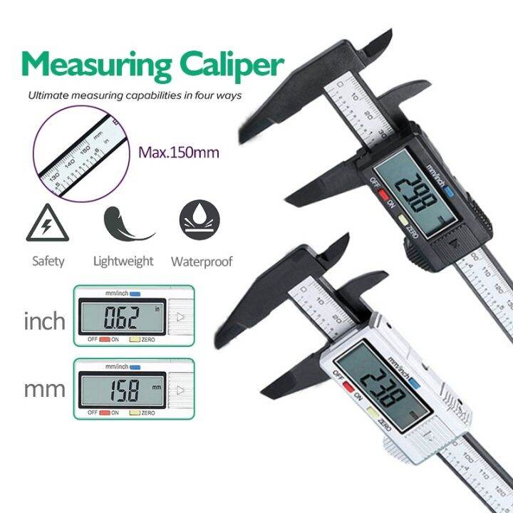 Digital Calipers 0-150mm Vernier Caliper Digital Calipers LCD Display ...