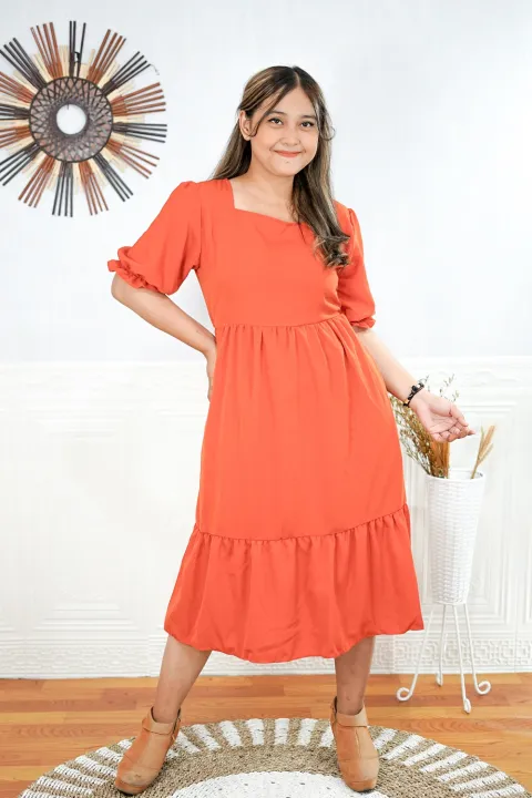 Gea Dress baju wanita model baru Midi Dress Big Size Dress Sabrina Big Collection | Lazada Indonesia