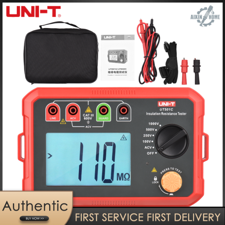UNI-T UT501C Insulation Resistance Tester 3.7-inch LCD Digital ...