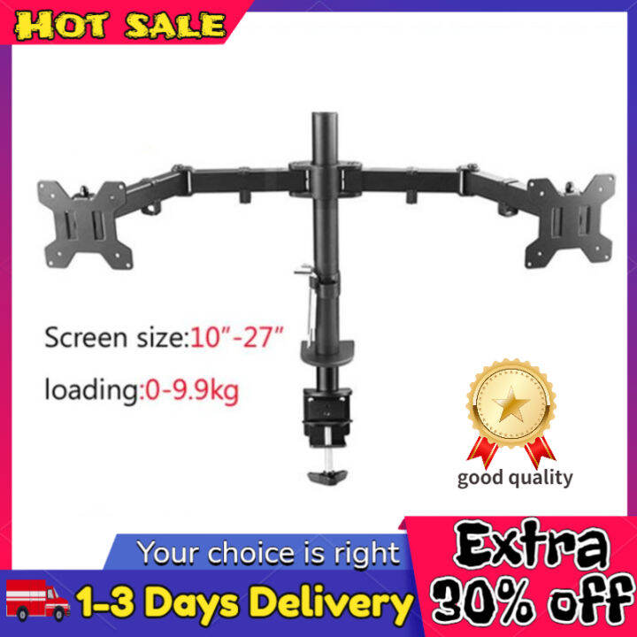 DUAL GAMING LED MONITOR MOUNT / BRACKET C-Clamp 13KG per arm. 2 ...