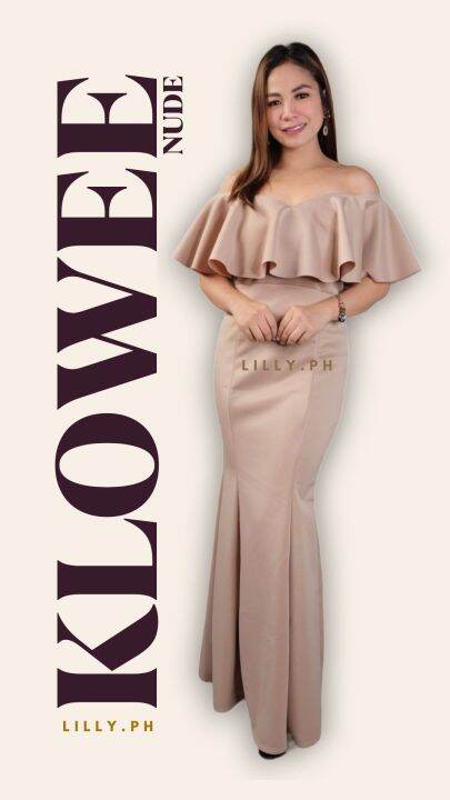 KLOWEE by LILLY Fashion Ladies Gown Wedding Women’s Maxi Long Dress Formal Off Shoulder Mermaid ...