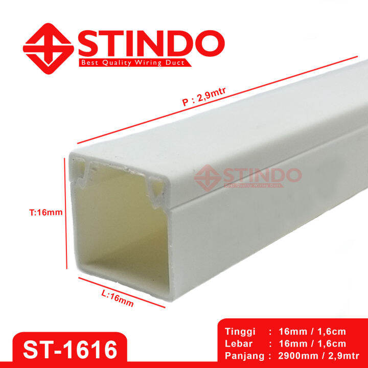 Kabel Duct / Wiring Duct / Trunking 16x16 panjang 2,9mtr STINDO ...