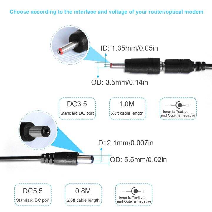 Power Bank Router Cable Step‑Up Multipurpose DC Voltage Converter Cable ...